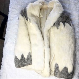 Jackets & Coats | Vintage Rabbit Fur Coat Rare Retro Color Block | Poshmark